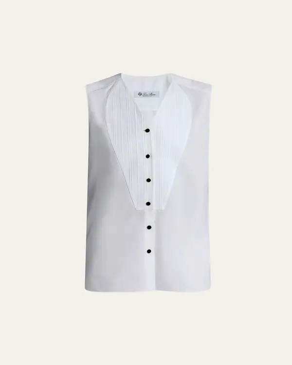 Loro Piana Caylee Poplin Tux Top