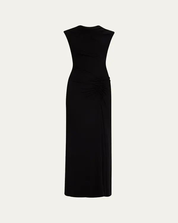 Simkhai Acacia Sleeveless Gathered Midi Dress - Black