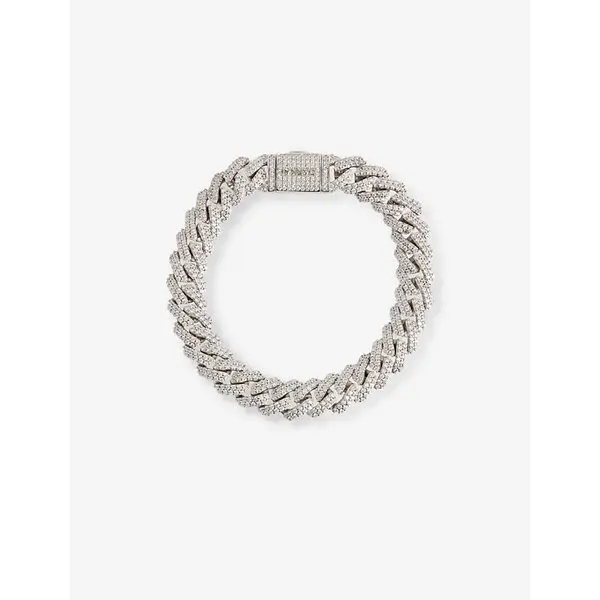 DARKAI Mini Prong Pavé 18ct Gold-plated Chain Bracelet - White