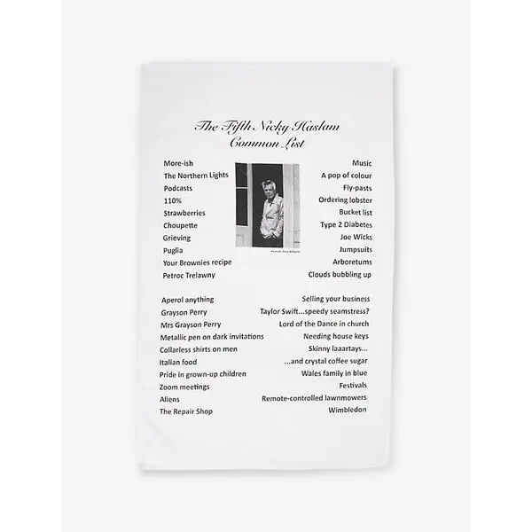 NICKY HASLAM STUDIO LTD 2023 Archive Design The Fifth Nicky Haslam Common List Cotton Tea Towel