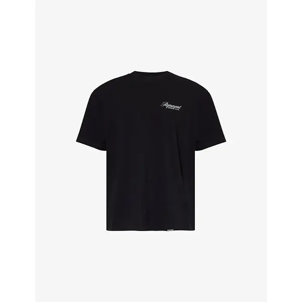 REPRESENT Script Short-sleeves Oversized Cotton-jersey T-shirt - Black