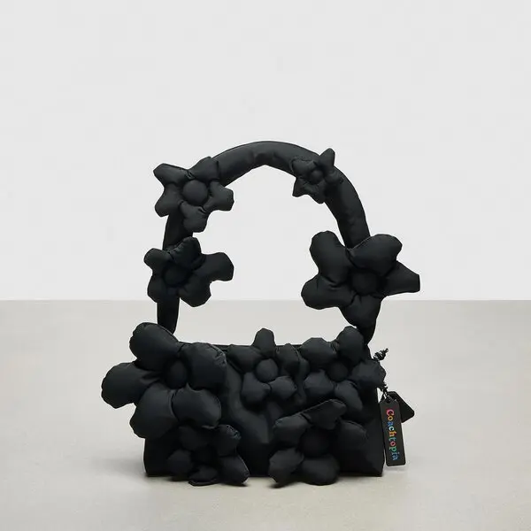 COACHTOPIA Loop Shoulder Bag With Floral Appliqu - Black/multi
