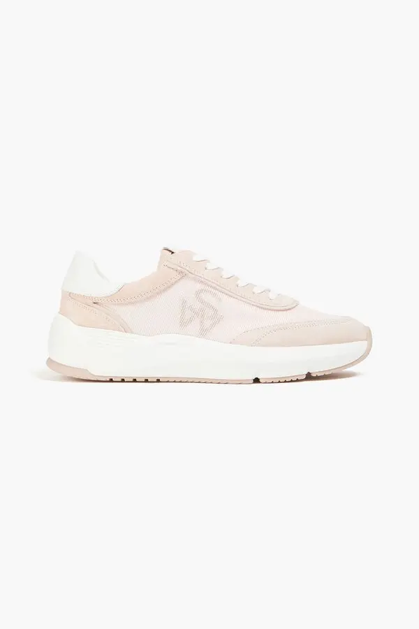 STUART WEITZMAN Glide Mesh And Suede Sneakers