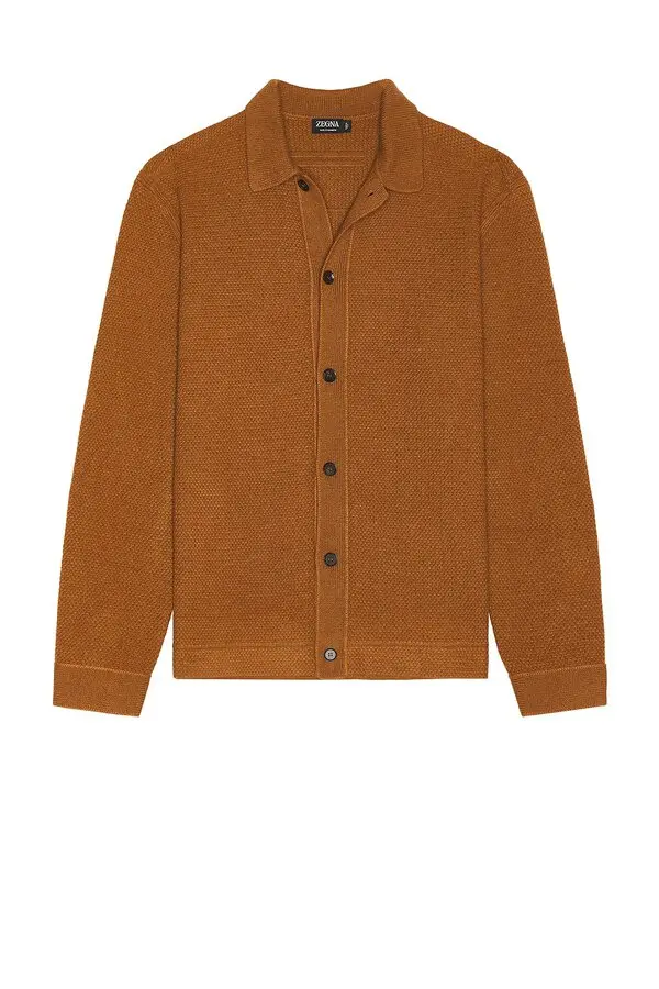 Zegna Oasi Overshirt In Brown