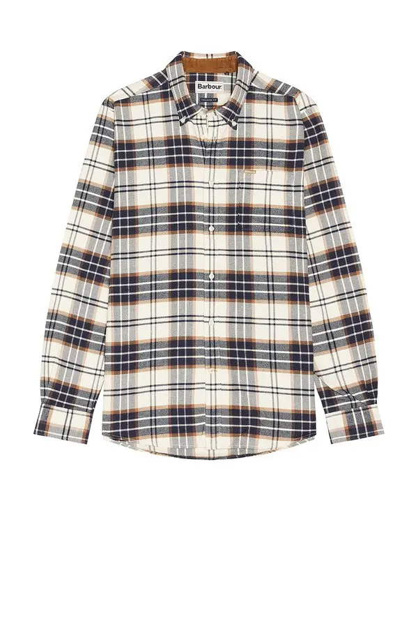 Barbour Portdown Tailored Checked Shirt In White