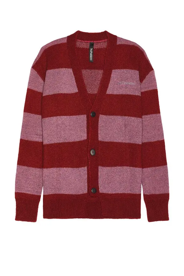 NO PROBLEMO Striped Mohair Oversized Cardigan