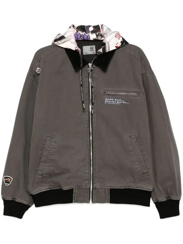 AAPE BY *A BATHING APE® Logo-graffiti-print Hooded Jacket