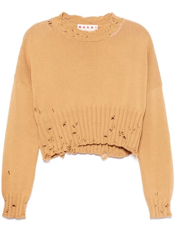 Marni Cropped Sweater - Brown