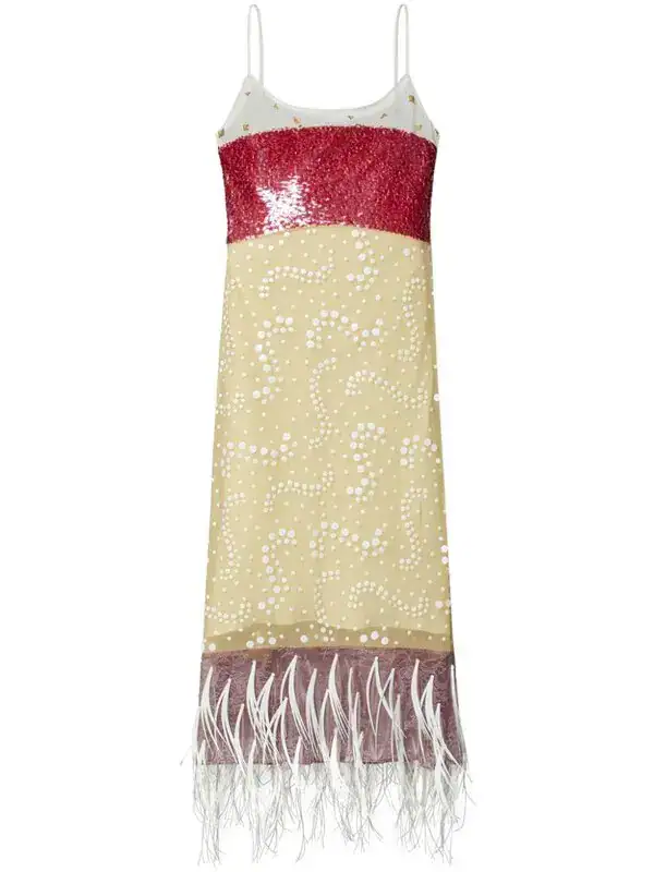 Tory Burch Crystal-Embroidered Slip Dress In Neutrals - 79% Off |  Editorialist