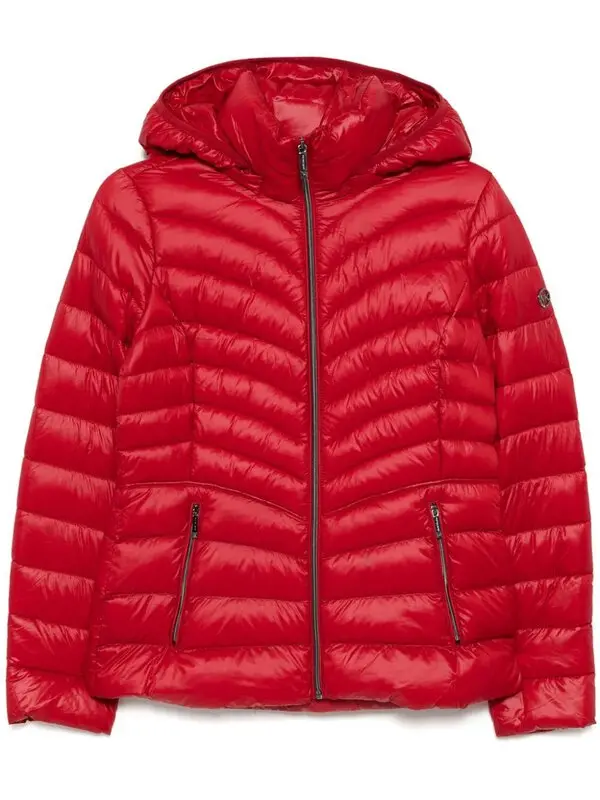 Michael Kors Chevron Packable Jacket - Red