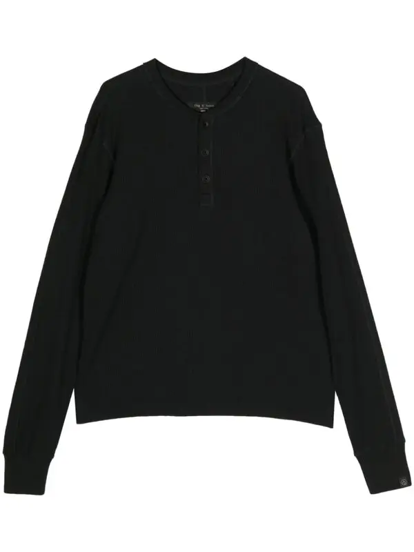 Rag & Bone Button-placket Long-sleeve T-shirt