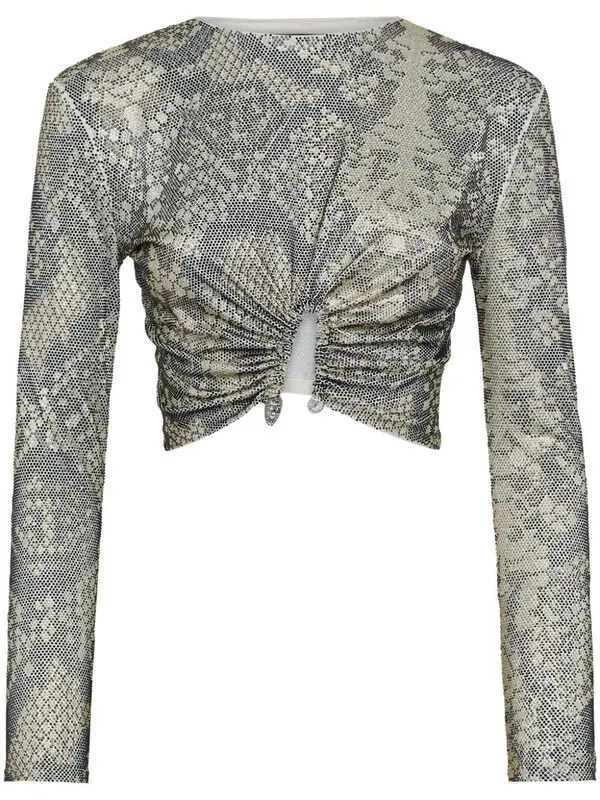 Philipp Plein Glass Crystal Embellishment T-shirt - Neutrals
