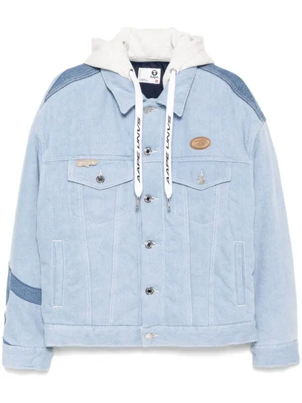 AAPE BY *A BATHING APE® Logo Patched Denim Jacket
