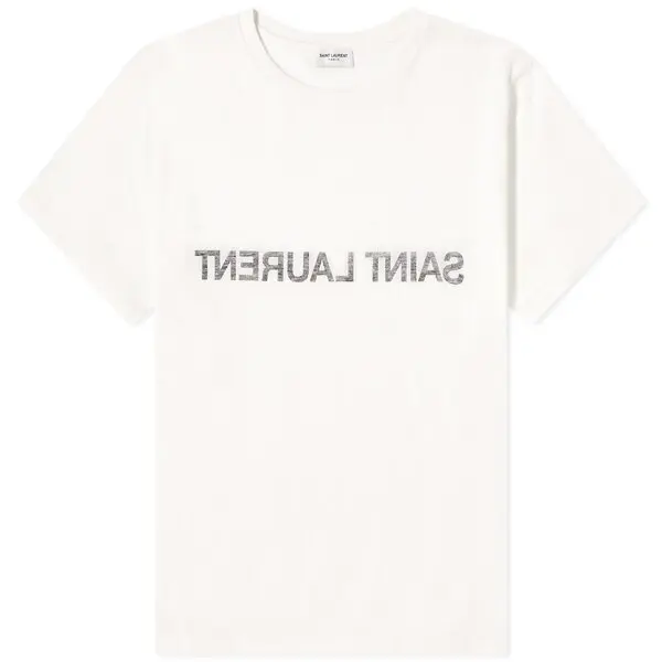 Saint Laurent Reverse Logo T-Shirt - Natural | Editorialist