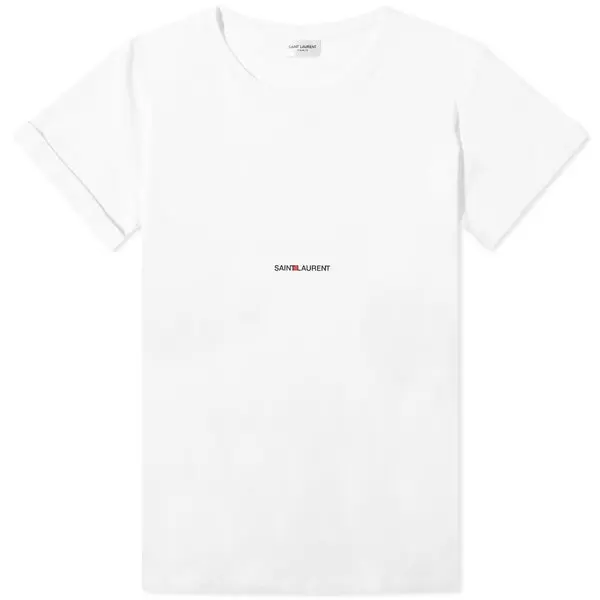 Saint Laurent Classic Archive Logo T-Shirt - White | Editorialist