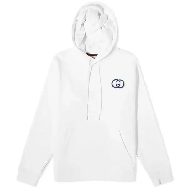 Gucci Gg Supreme Logo Hoodie White Editorialist