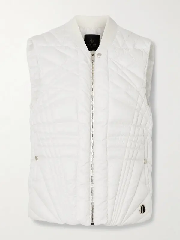 Rick Owens Moncler Megapenta Appliquéd Quilted Shell Down Vest - White