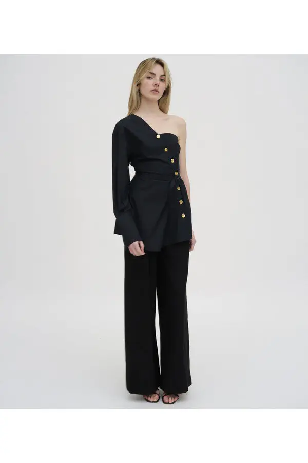 Rosetta Getty Asymmetric One Shoulder Shirt