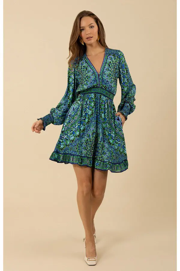 Hale Bob Raya Mini Dress In Green - 30% Off | Editorialist