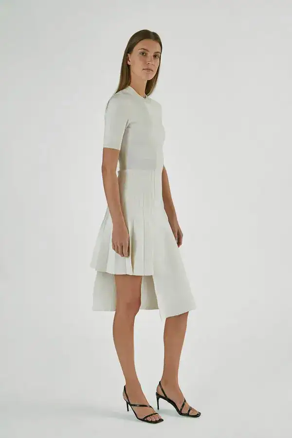 ponte knit skater dress Bianca Ponte Knit Dress Long Sleeve – Chloe Kristyn main image 1