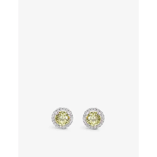 CARAT* LONDON Gwyn Sterling And Cubic Zirconia Stud Earrings