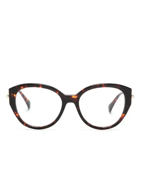MAX MARA EYEWEAR Tortoiseshell Round Frame Eyeglasses - Brown