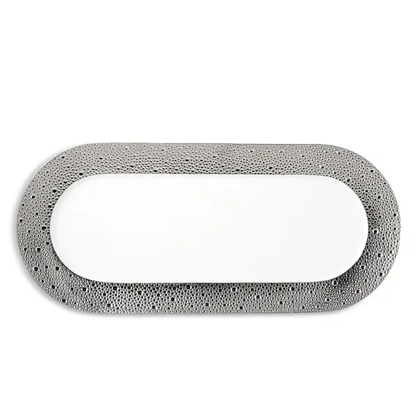Bernardaud Ecume Platinum Cake Platter