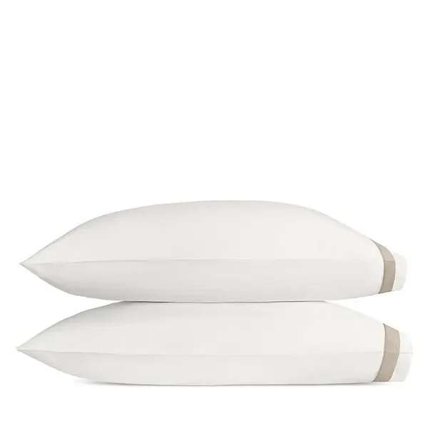 MATOUK Ambrose Sateen Standard Pillowcase, Pair - Bone/khaki