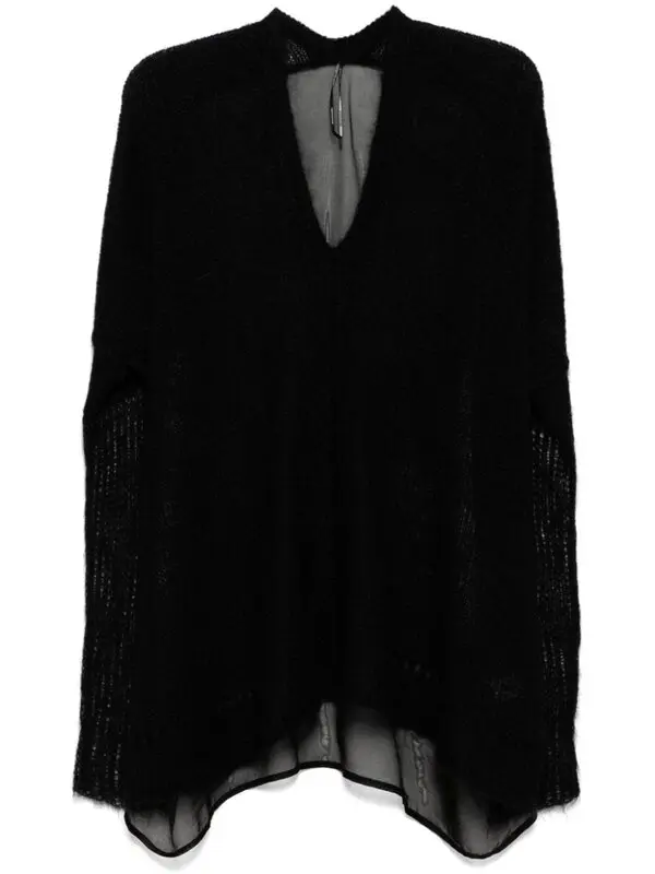 Masnada Scollo V-neck Jumper - Black