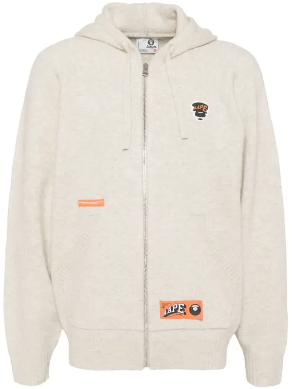 AAPE BY *A BATHING APE® Moonface Logo Zip-up Cardigan