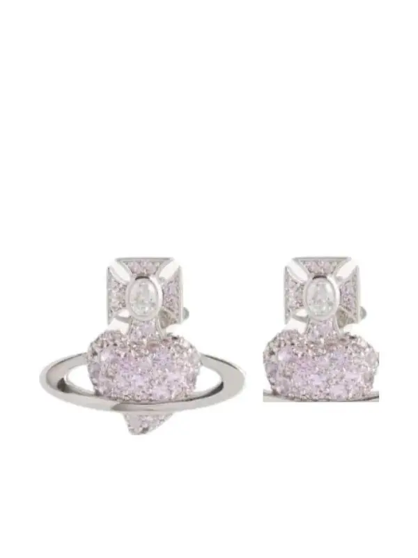 VIVIENNE WESTWOOD Bijoux Stud Earrings - Platinum/lilac/white