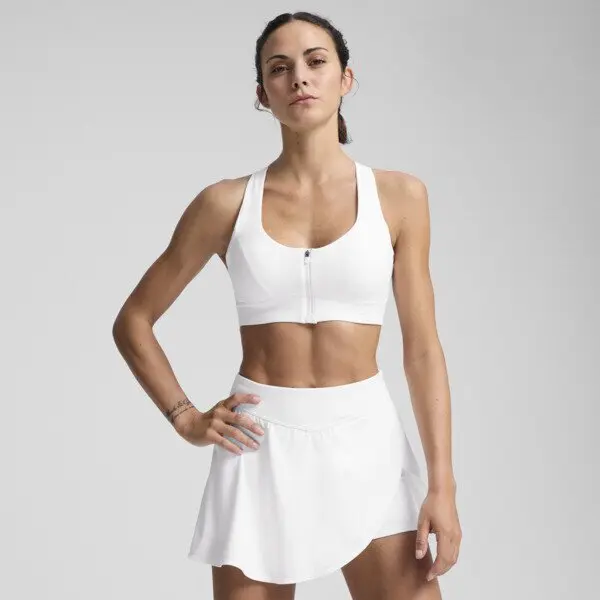 Puma X Pamela Reif Zip Sports Bra White Editorialist