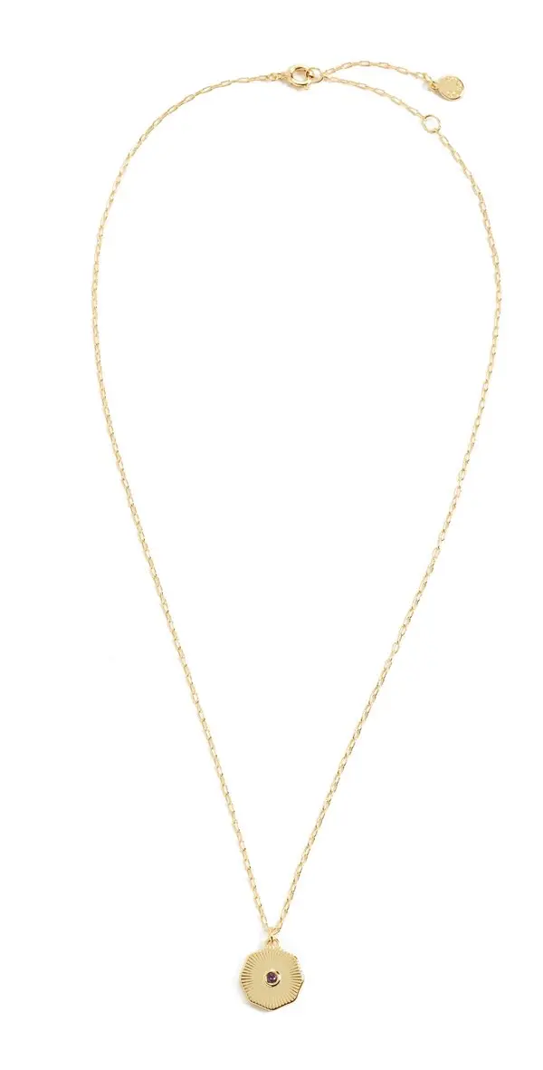 Gorjana Birthstone Coin Necklace - February