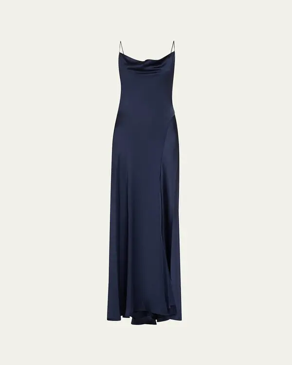 Simkhai Finley Satin Slip Gown - Midnight