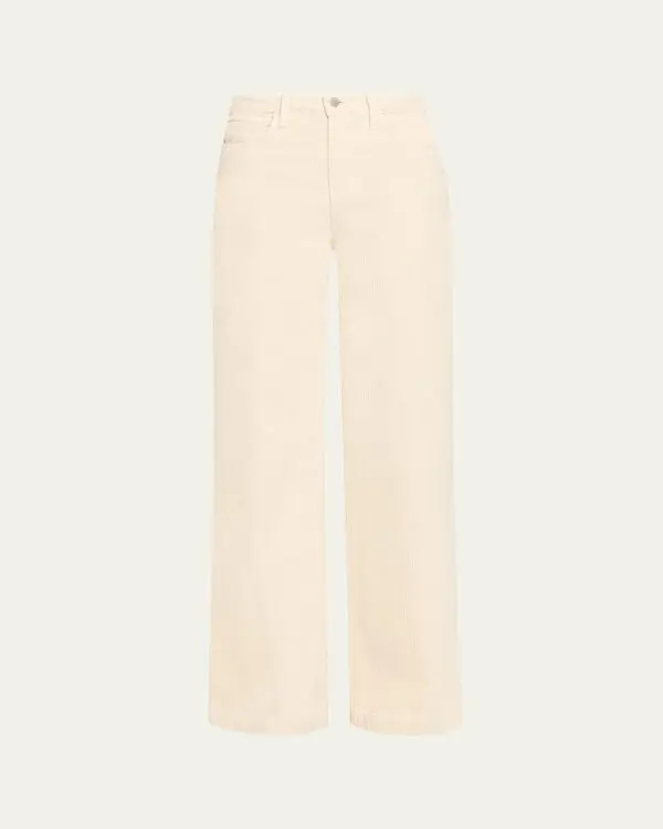 L'Agence Scottie High-rise Wide-leg Corduroy Jeans - Cream