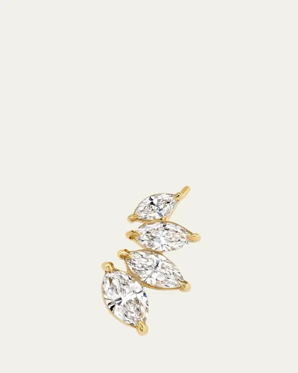VRAI 14k Gold 4-stone Marquise Lab Grown Diamond Ear Climber - Left Ear
