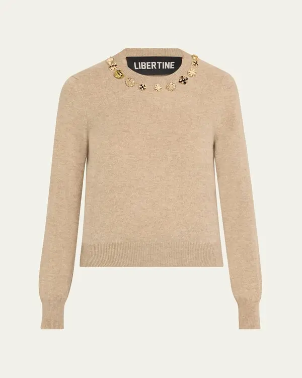 Libertine Button Luxe Shrunken Cashmere Sweater