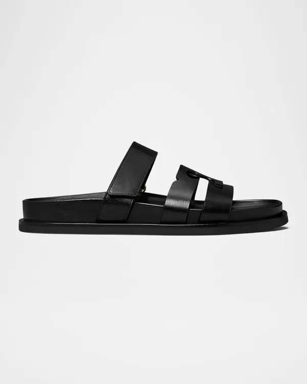 Tory Burch Ines Leather Triple-band Mule Sandals - Perfect Black