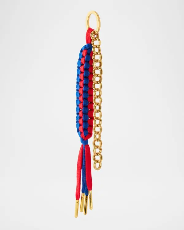Golden Goose Braided Tassel Keychain - Red/blue