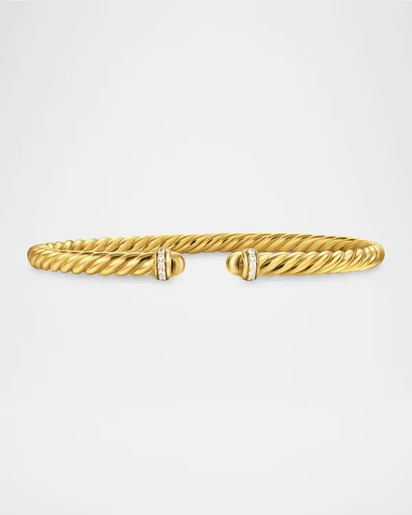 David Yurman Modern Cablespira Bracelet In 18k Gold With Gemstones And Diamonds - Gold Dome