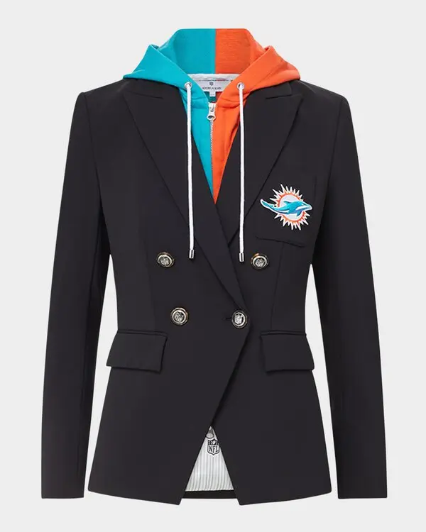 Veronica Beard X Nfl Miami Dolphins Dickey Jacket - Dolphins - Black - Silver