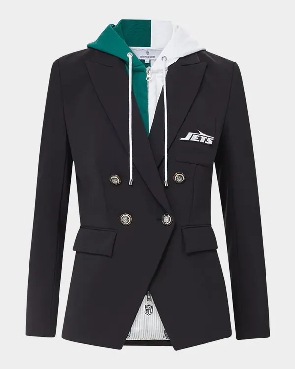 Veronica Beard X Nfl New York Jets Dickey Jacket - Jets - Black - Silver