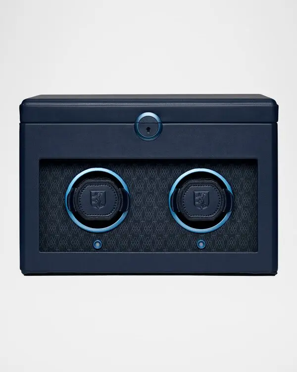 Wolf Earth Double Watch Winder - Midnight Blue