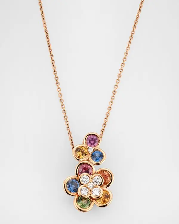LISA NIK 18k Rose Gold Diamond And Necklace - Sapphire