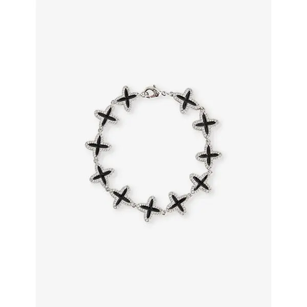 DARKAI Clover Pavé Bracelet - White & Black