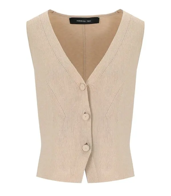 Federica Tosi Knitted Vest With Bow