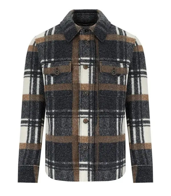 BOB Percy Check Brown Shirt Jacket
