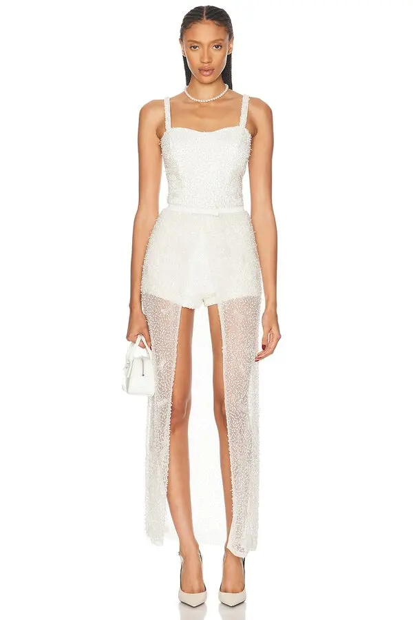 Alexis Escola Pearl Crystal Romper - Ivory