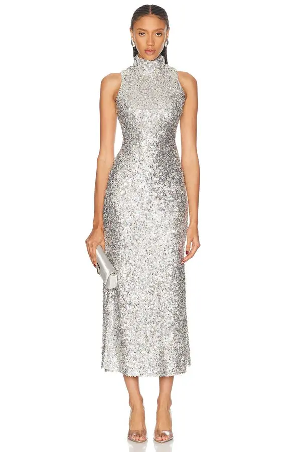 SIMONMILLER Sculpty Sleeveless Sequin Dress