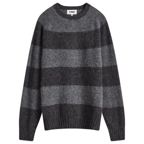 You Must Create Suedehead Knit Jumper - Grey Stripe